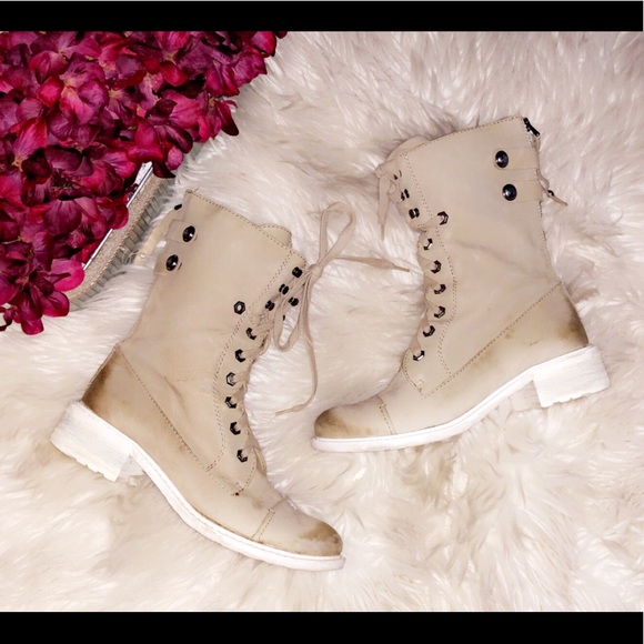 Sam Edelman | Shoes | Sam Edelman Darwin Cream Suede Combat Boot | Poshmark